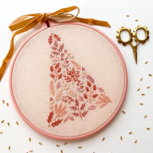 Pink Christmas Tree Embroidery Pattern, 7" Christmas Embroidery Pattern ...
