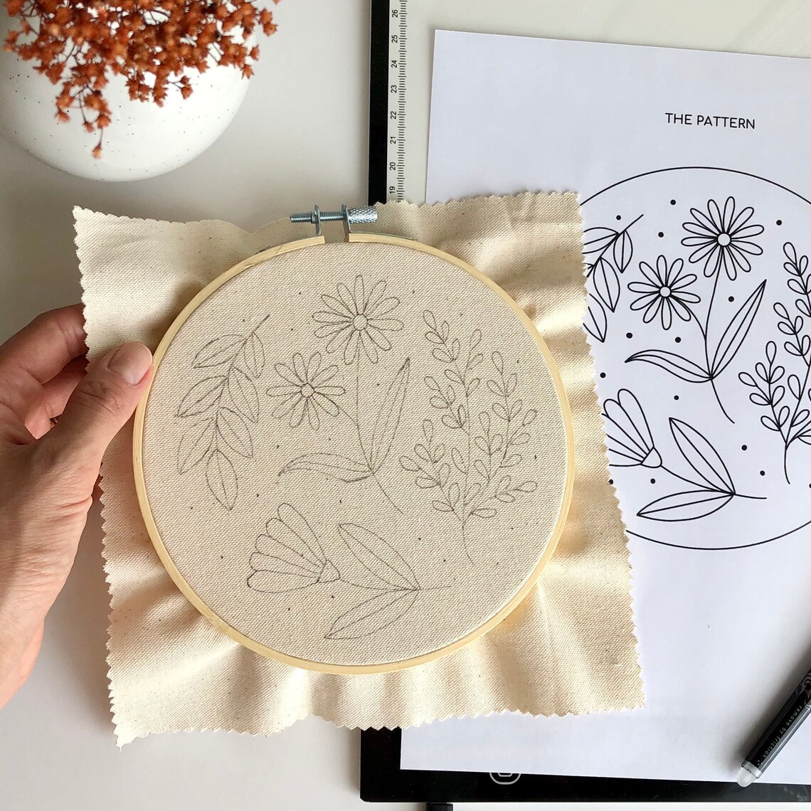 Muted Florals Embroidery Pattern PDF, Floral Embroidery Pattern for ...