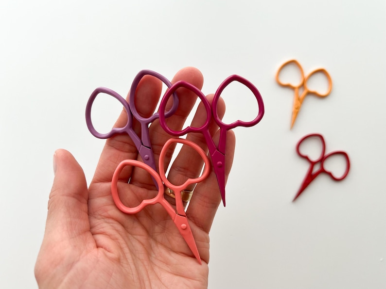 Tiny Heart Embroidery Scissors, Cross Stitch Scissors, Heart Snips for ...