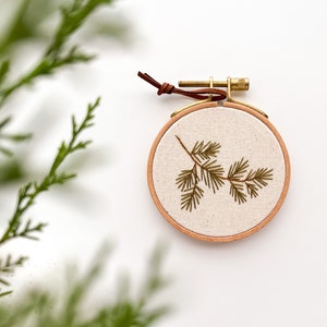 Holiday Pine Embroidery Kit, Christmas Pine Ornament Kit, Diy Ornament ...