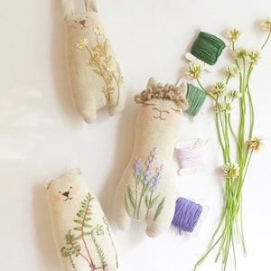 PDF Pattern + Video Tutorial, Handmade Llama With Lavender Embroidery ...