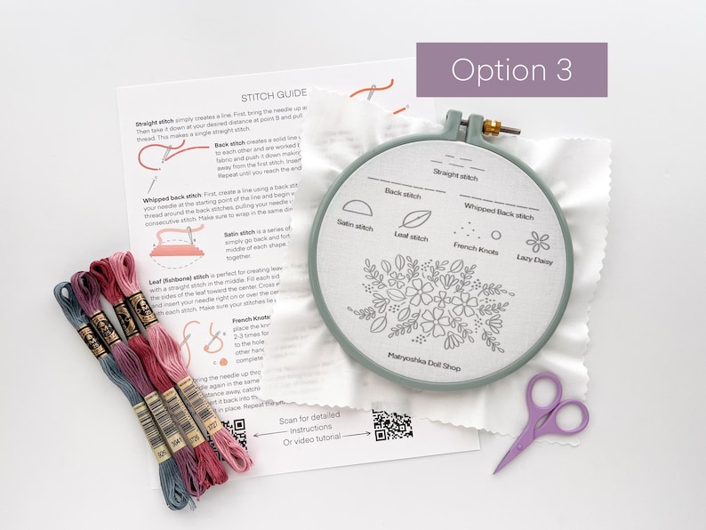 Beginner Embroidery Kit - STITCH SAMPLER, Floral Hand Embroidery Kit ...