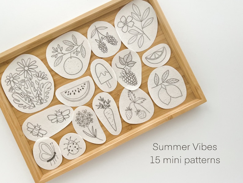 Summer Stick and Stitch Embroidery Stick and Stitch Patterns - Etsy