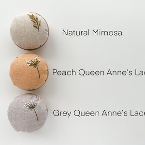 Hand Embroidered Pin Cushion, Wooden Needle Cushion, Round Needle ...