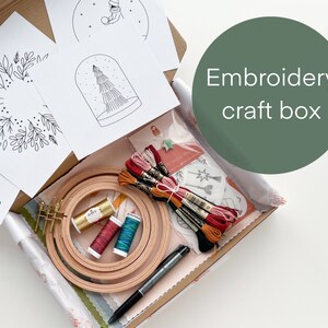 Christmas Embroidery Craft Box, Beginner Embroidery Kit, Christmas ...