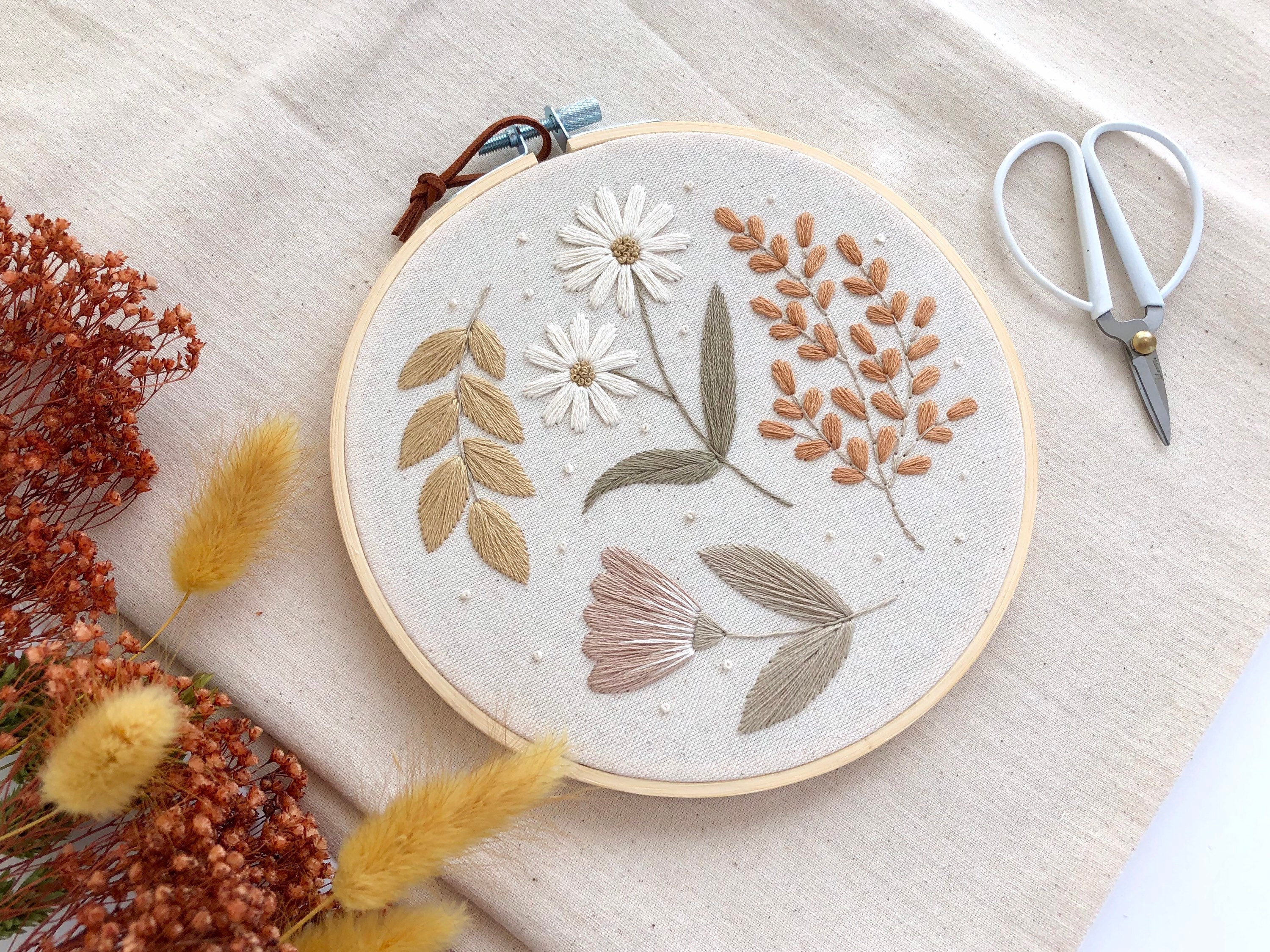 Muted Florals Embroidery Pattern PDF, Floral Embroidery Pattern for ...