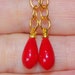 Petite 24MM Color Enhanced Red Coral Teardrop Elongated Earring Jackets ...