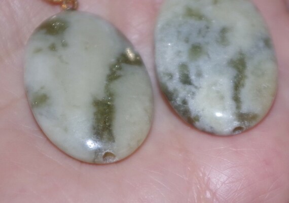 14k Gold African Jade Oval Leverback Earrings - Gem