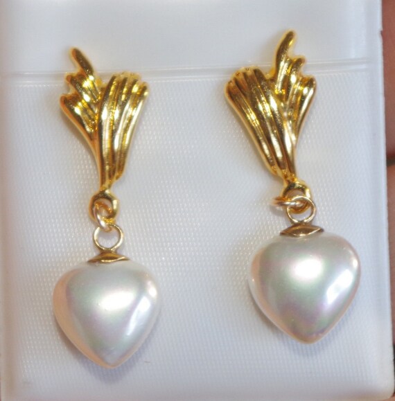 Vintage 14k Gold Filled Crown Majorca Pearl White Pea… - Gem