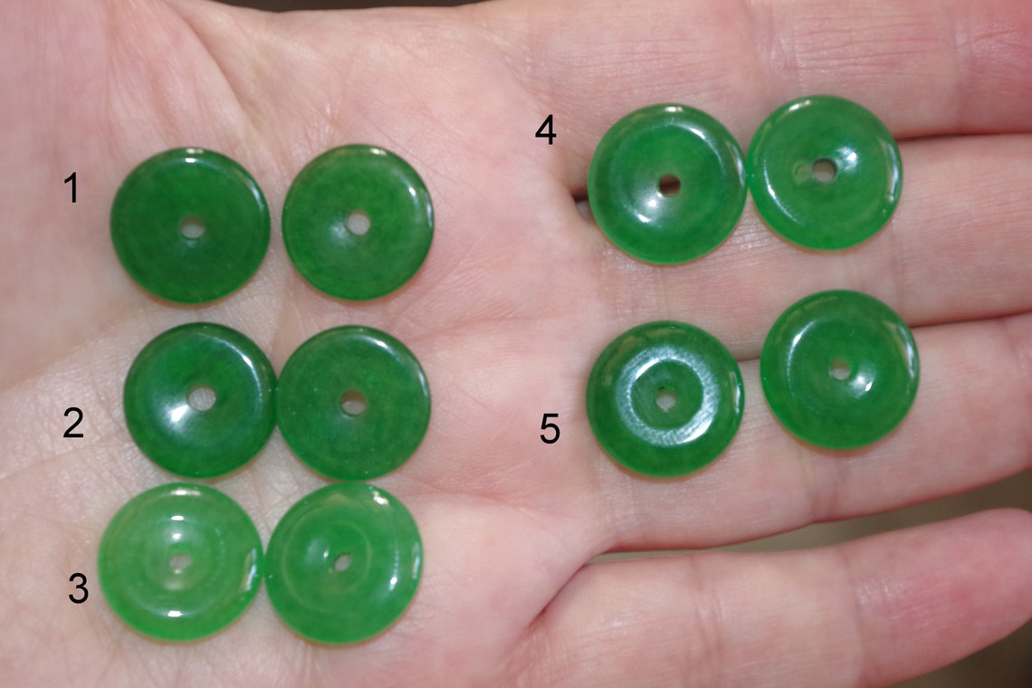 Green Jade Round 15MM Jackets for Stud Earrings Create Multi - Etsy
