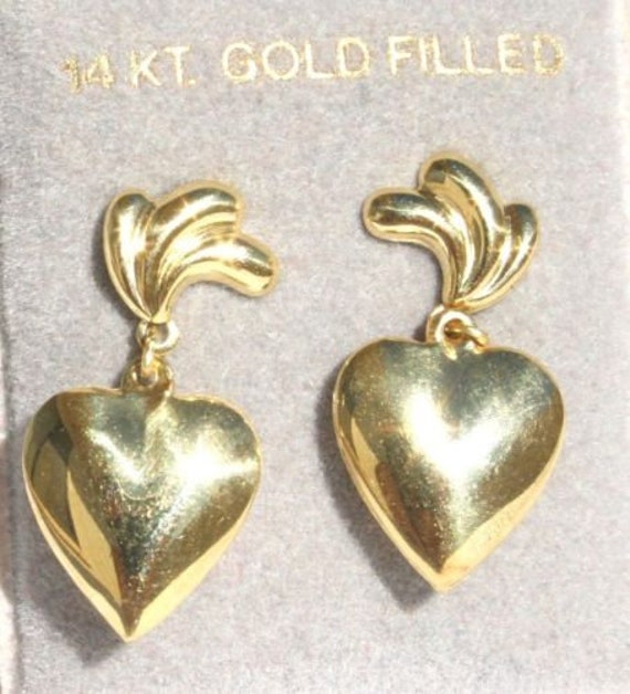 Original Vintage Gorgeous 14K Gold Filled PUFF Heart … - Gem
