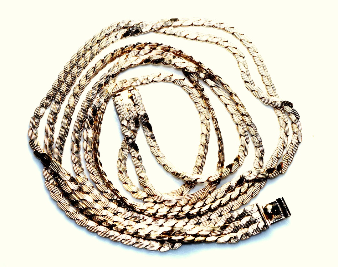 Antique Gorgeous Winard 12k Gold Filled Multi Chain Necklace - Etsy