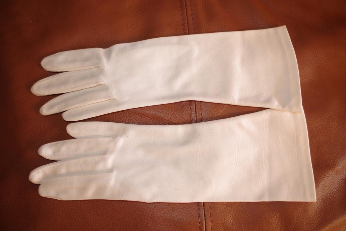 Vintage Luxurious Bridal Long Length Satin Nylon Cotton Stretched ...