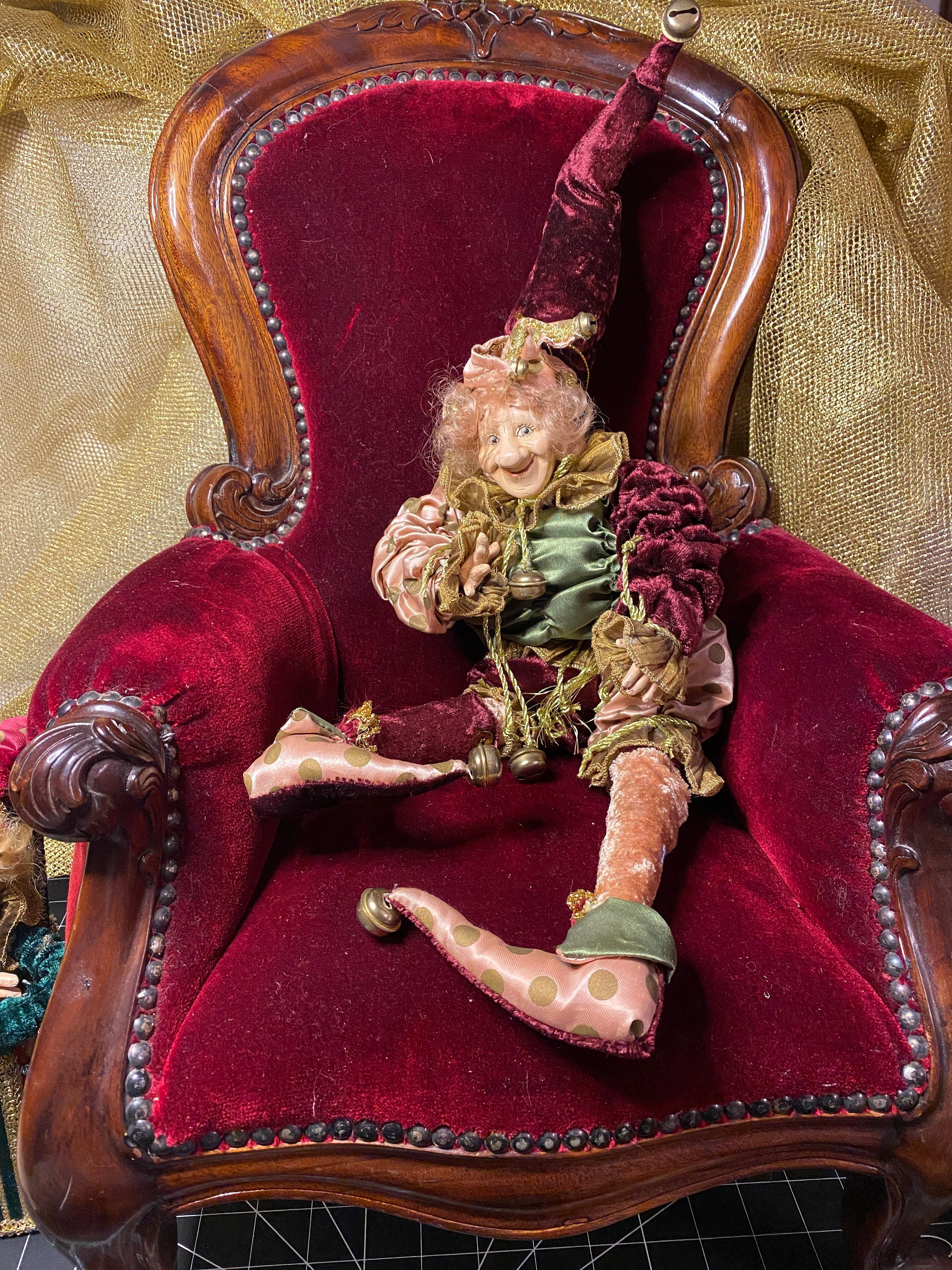 Rare Vintage Court Jester Doll Handmade Hand Painted One of a Kind ...