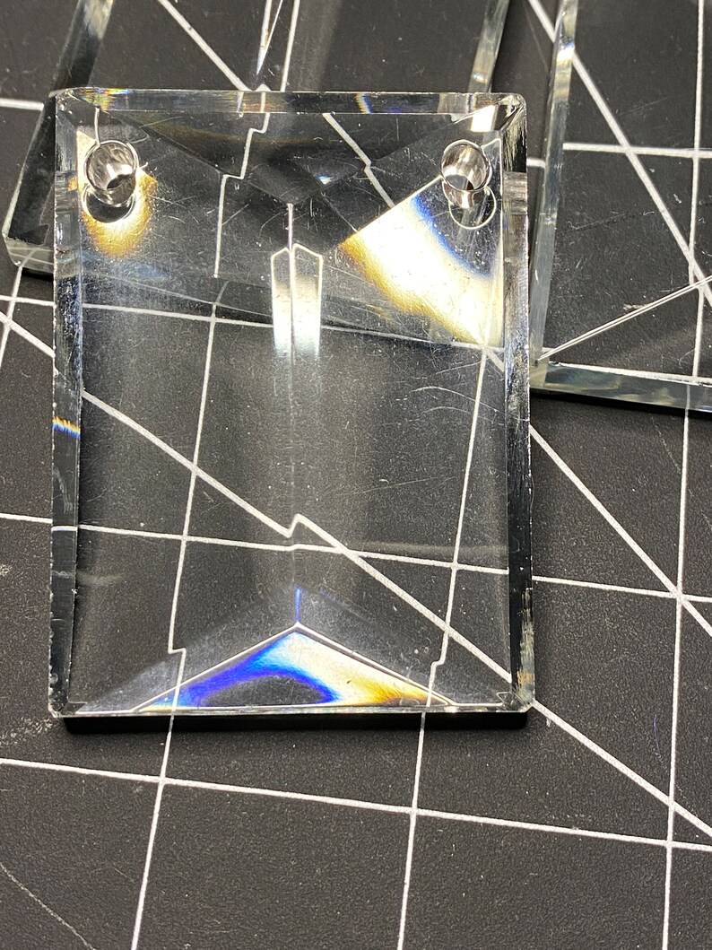 2 Hole VINTAGE CRYSTAL CLEAR Rectangular Chandelier Prisms - Etsy
