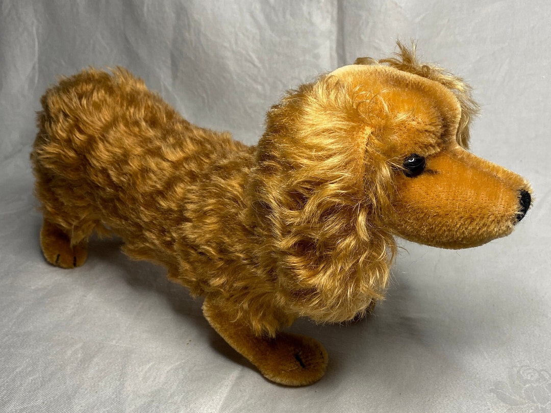 RARE Large Steiff Vintage Long Red Haired Dachshund Named Waldi 4140/22 ...