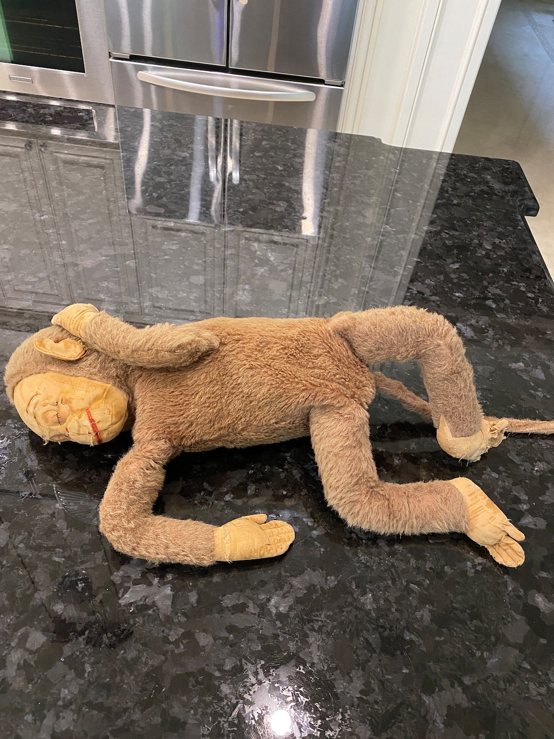 Rare 1930s Merry Thought Antique Monkey Zip up Pyjama Pagamas Case Made ...