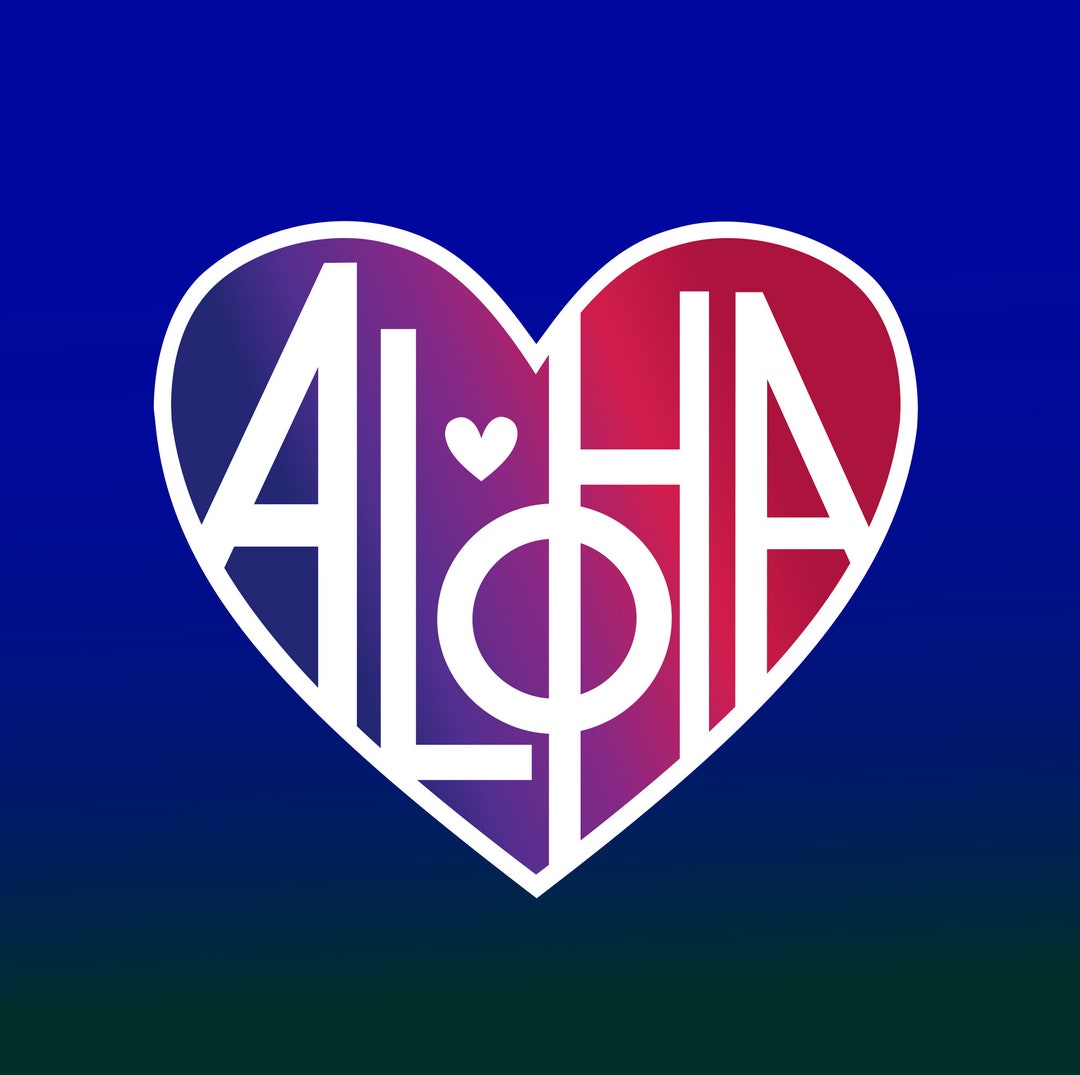 Aloha! Lover's Heart® sticker/decal for expressing love in the ...