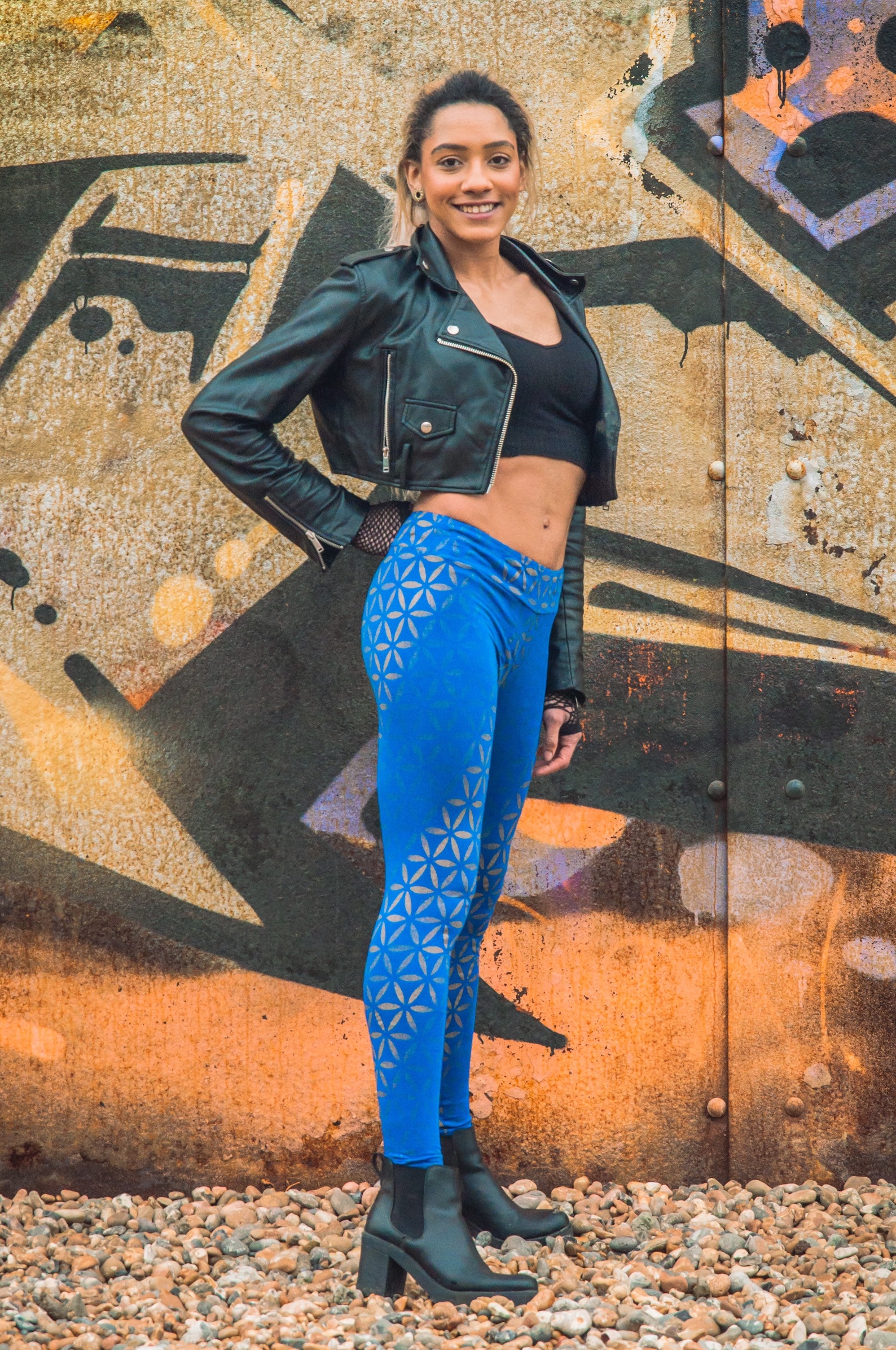 Electric Blue Fabric With Fading Stripes & Gold Allover Print - Etsy UK