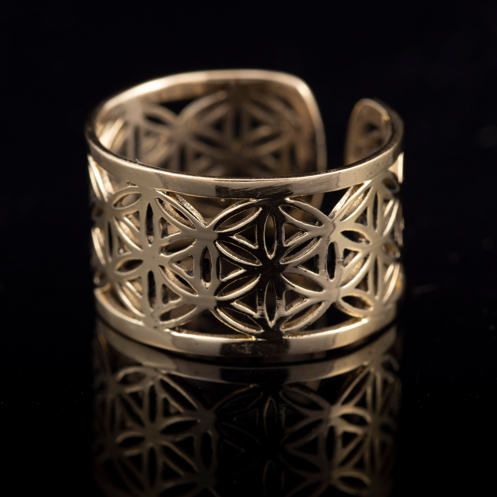 Chunky Sacred Geometry 'germ of Life' Design Brass Tribal Ring ...