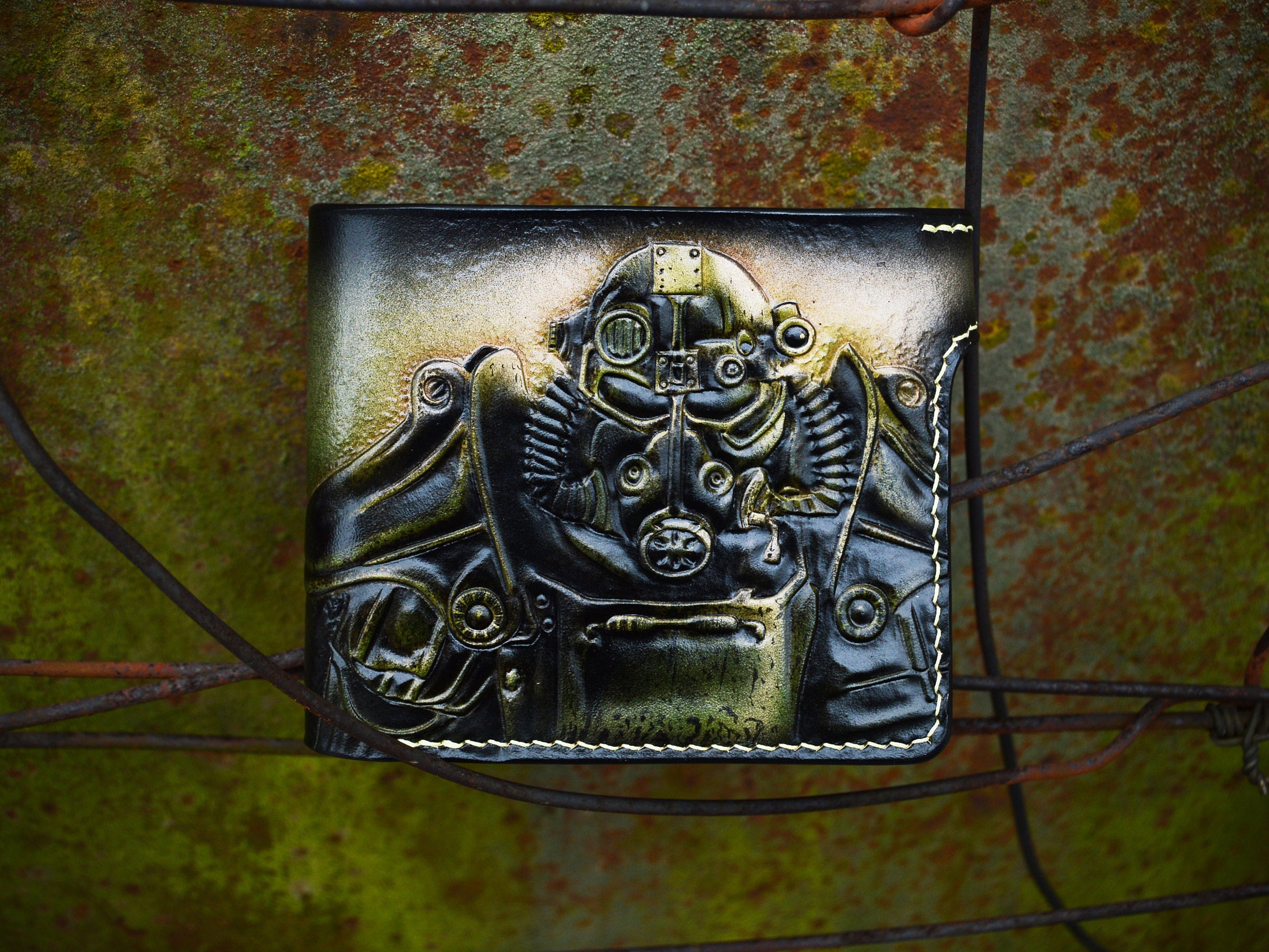 Fallout, Power Armor, Hand Tooled Wallet, Carved Wallet, Bifold Wallet ...
