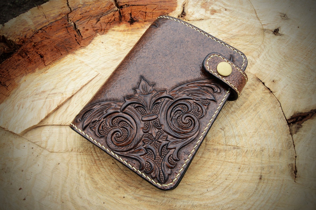 Baroque. Middle Tooled Leather Wallet. - Etsy
