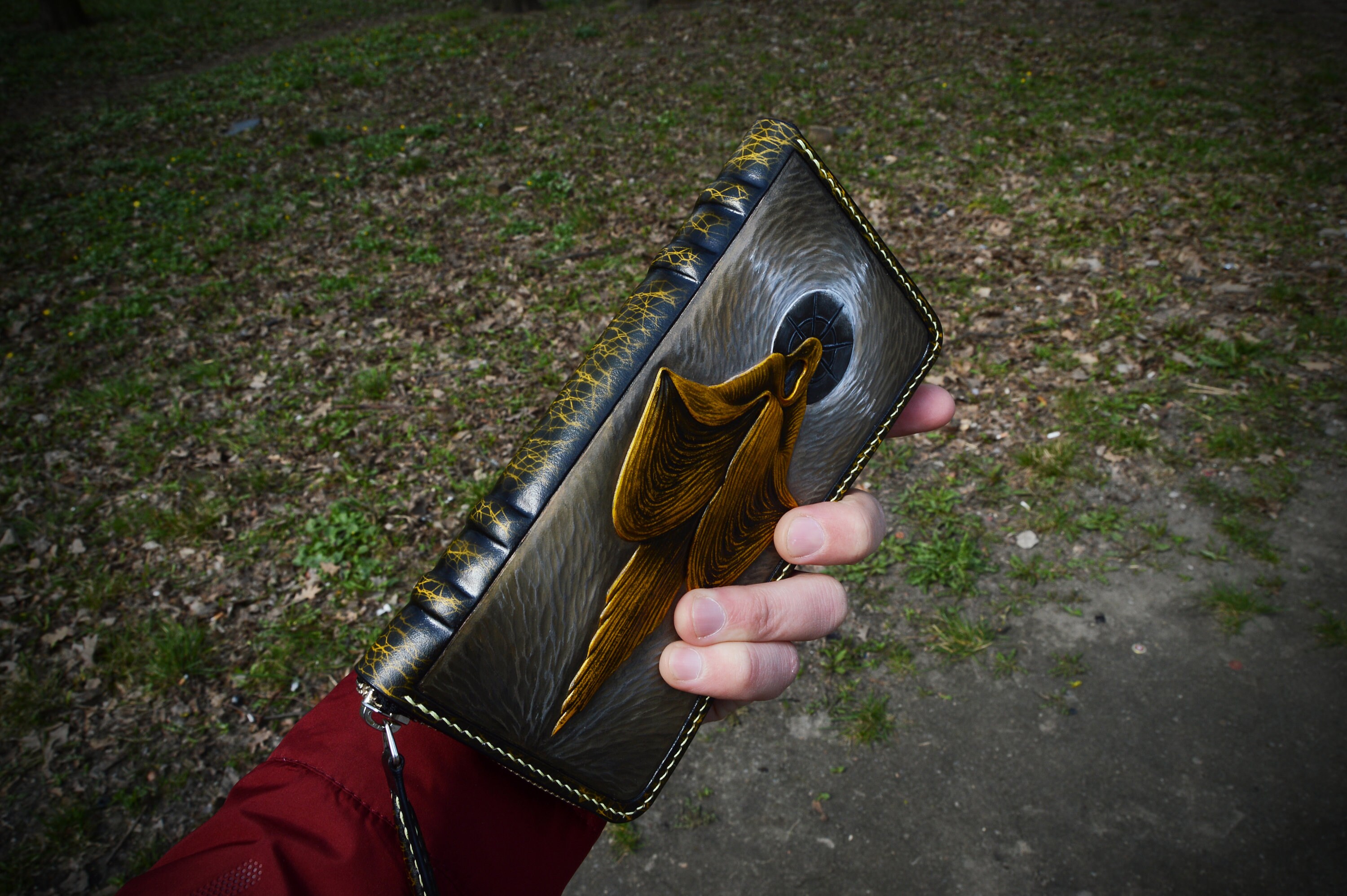 The King in Yellow Long Wallet Zipper Wallet Hand Tooled | Etsy