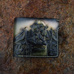 Fallout, Power Armor, Hand Tooled Wallet, Carved Wallet, Bifold Wallet ...
