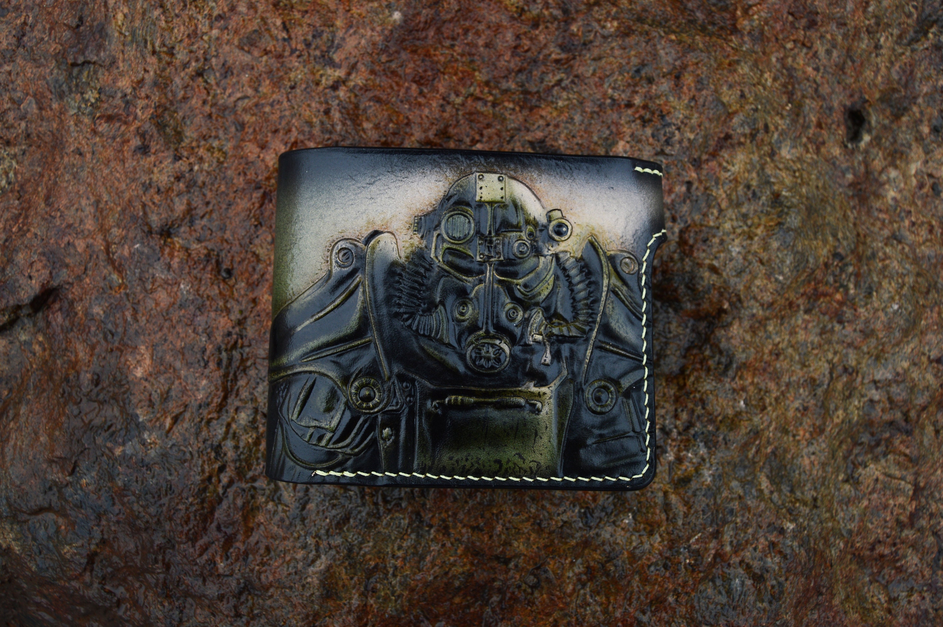 Fallout, Power Armor, Hand Tooled Wallet, Carved Wallet, Bifold Wallet ...