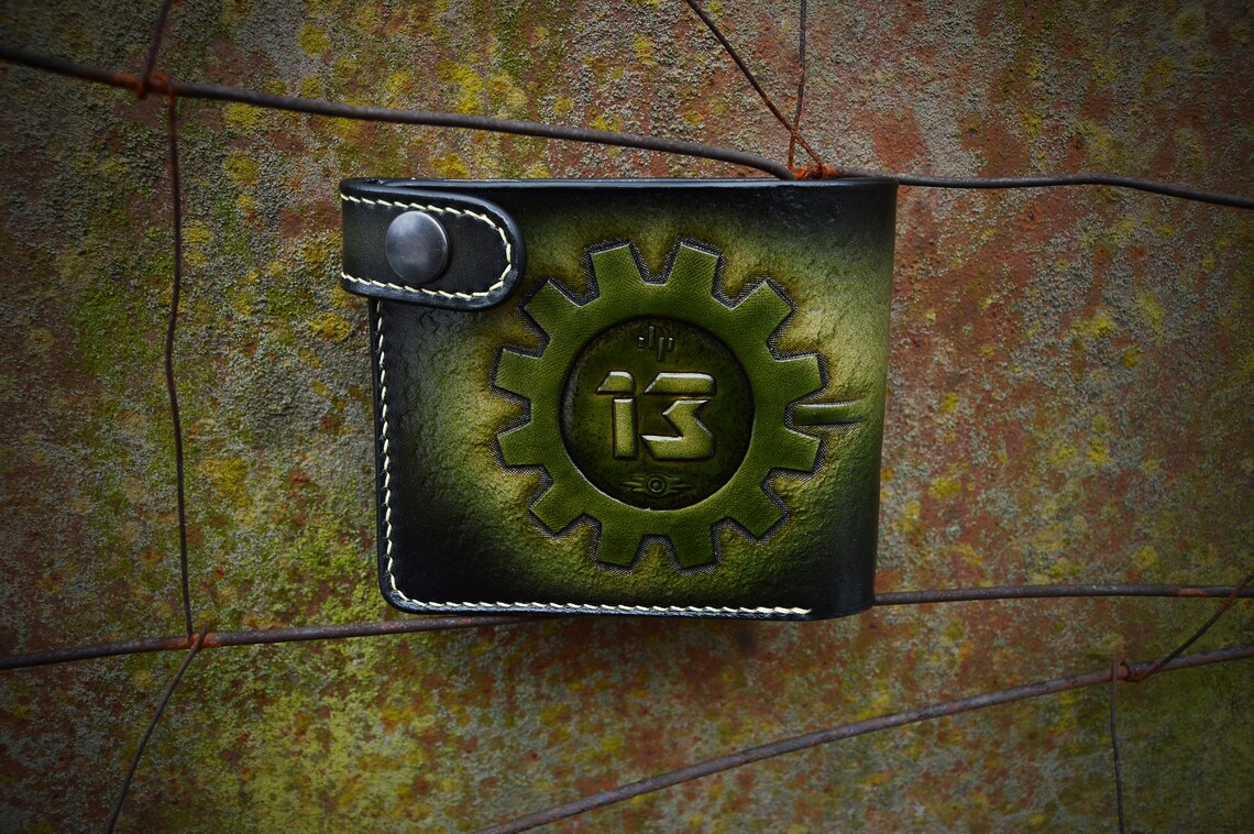 Fallout Power Armor Hand Tooled Wallet Carved Wallet - Etsy