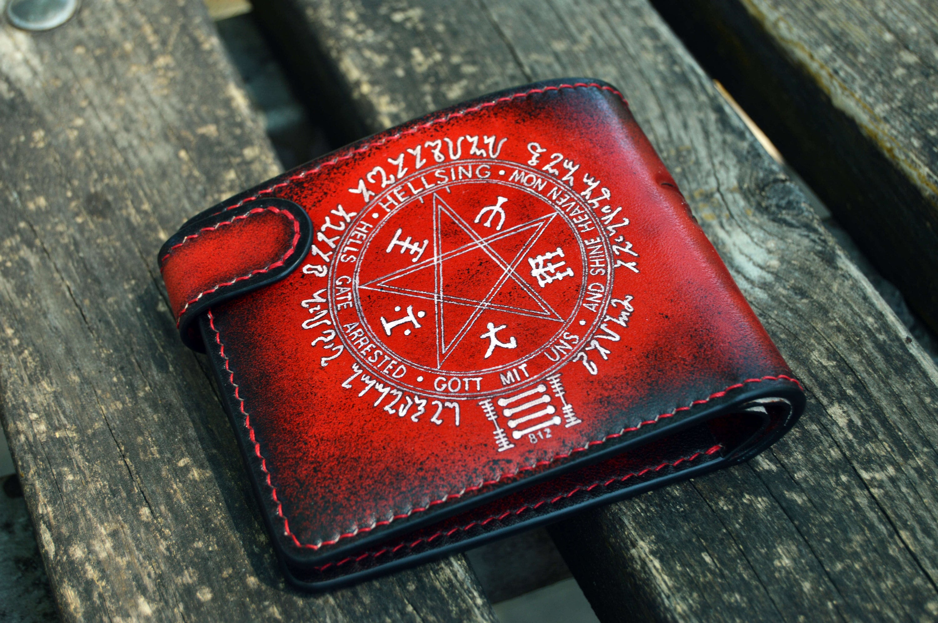 Alucard Hellsing | Hand-tooled Custom Leather Wallet, Gothic Vampire ...