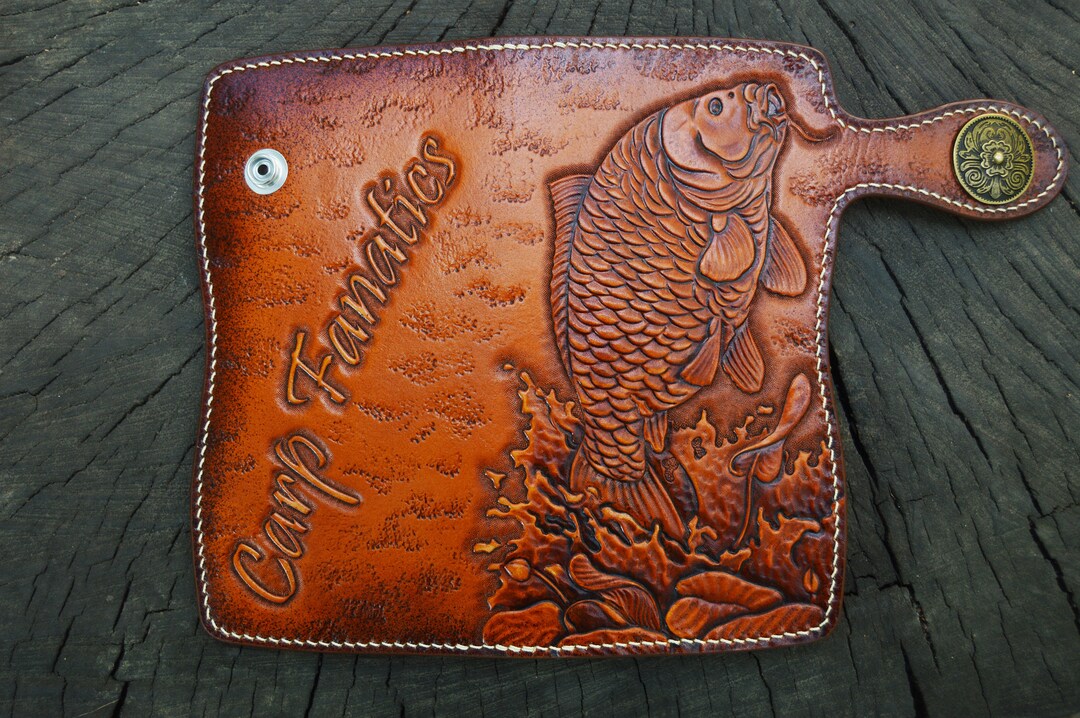 Carp, Angling, Fishing, Fish, Fisherman, Long Leather Wallet, Handmade ...