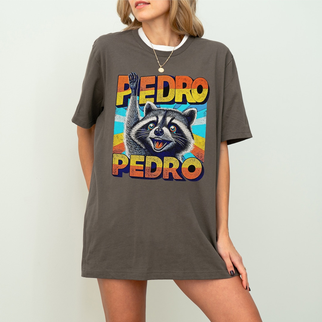 Pedro Raccoon Shirt Pedro Pedro Pedro Meme T Shirt Retro Style Oversize ...
