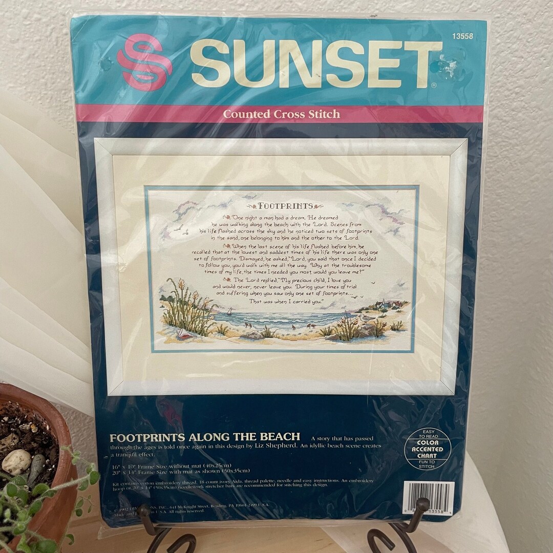 Footprints Along the Beach Counted Cross Stitch Kit No. 13558 by ...