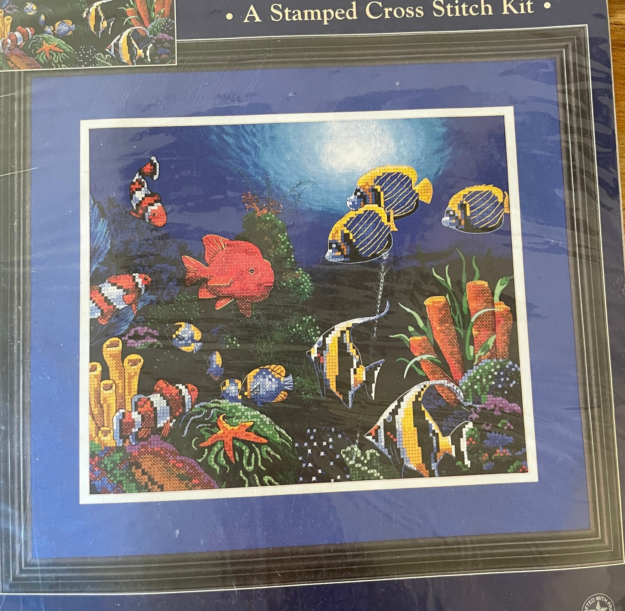 Stamped Cross Stitch Kit Ocean Scene 'underwater Mysteries' by ...