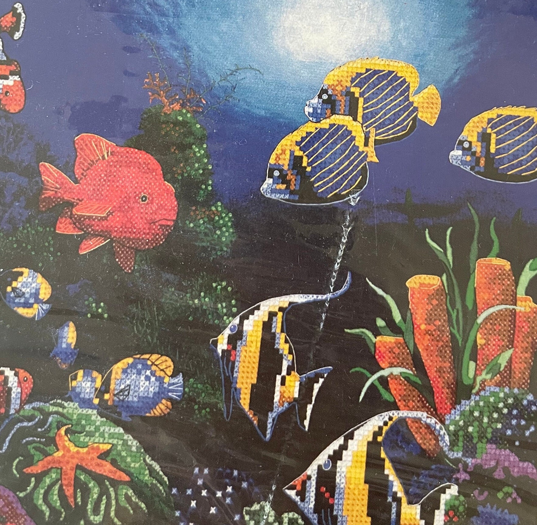 Stamped Cross Stitch Kit Ocean Scene 'underwater Mysteries' by ...