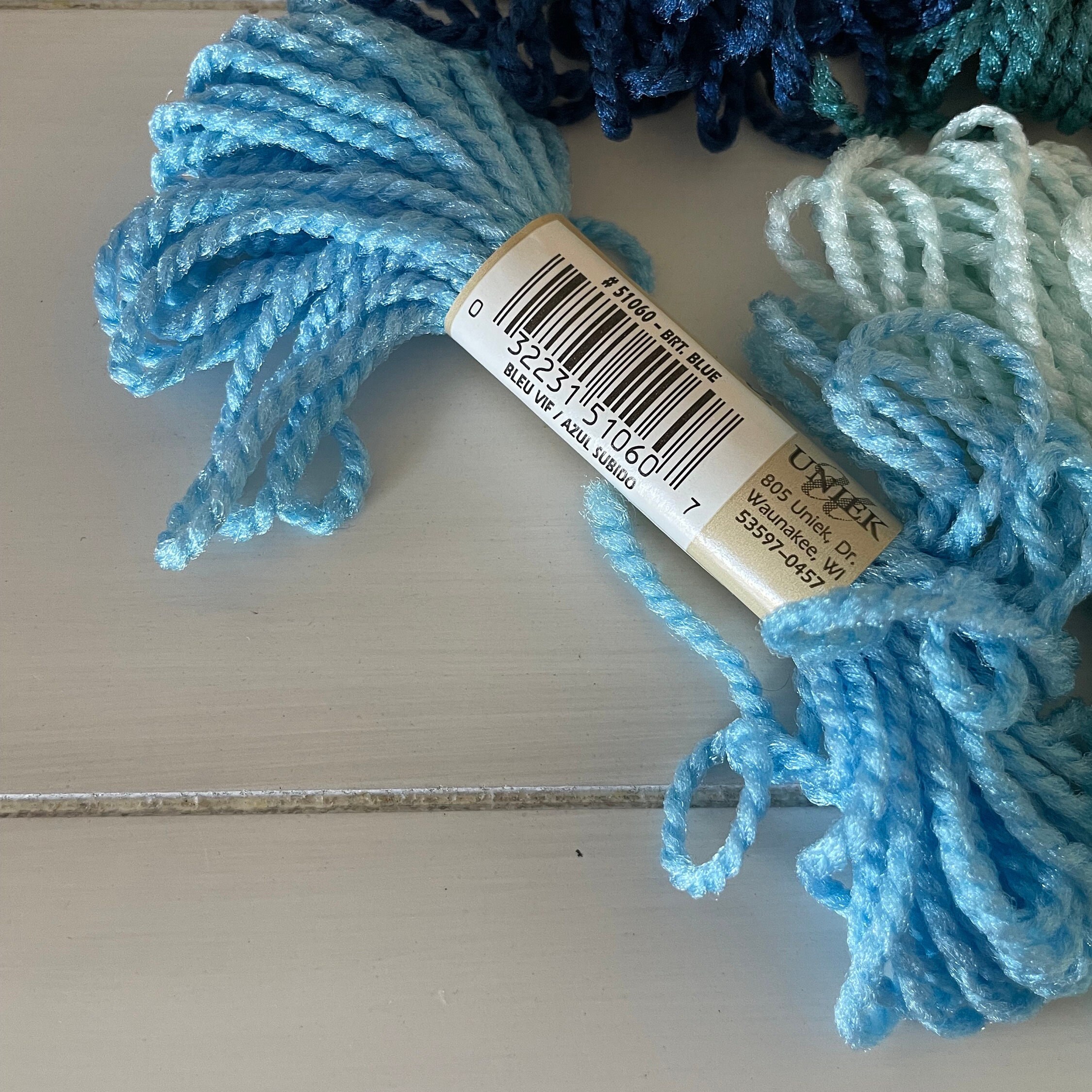Yarn for Plastic Canvas Crafts, Embroidery, and Needlepoint Blue Yarn ...