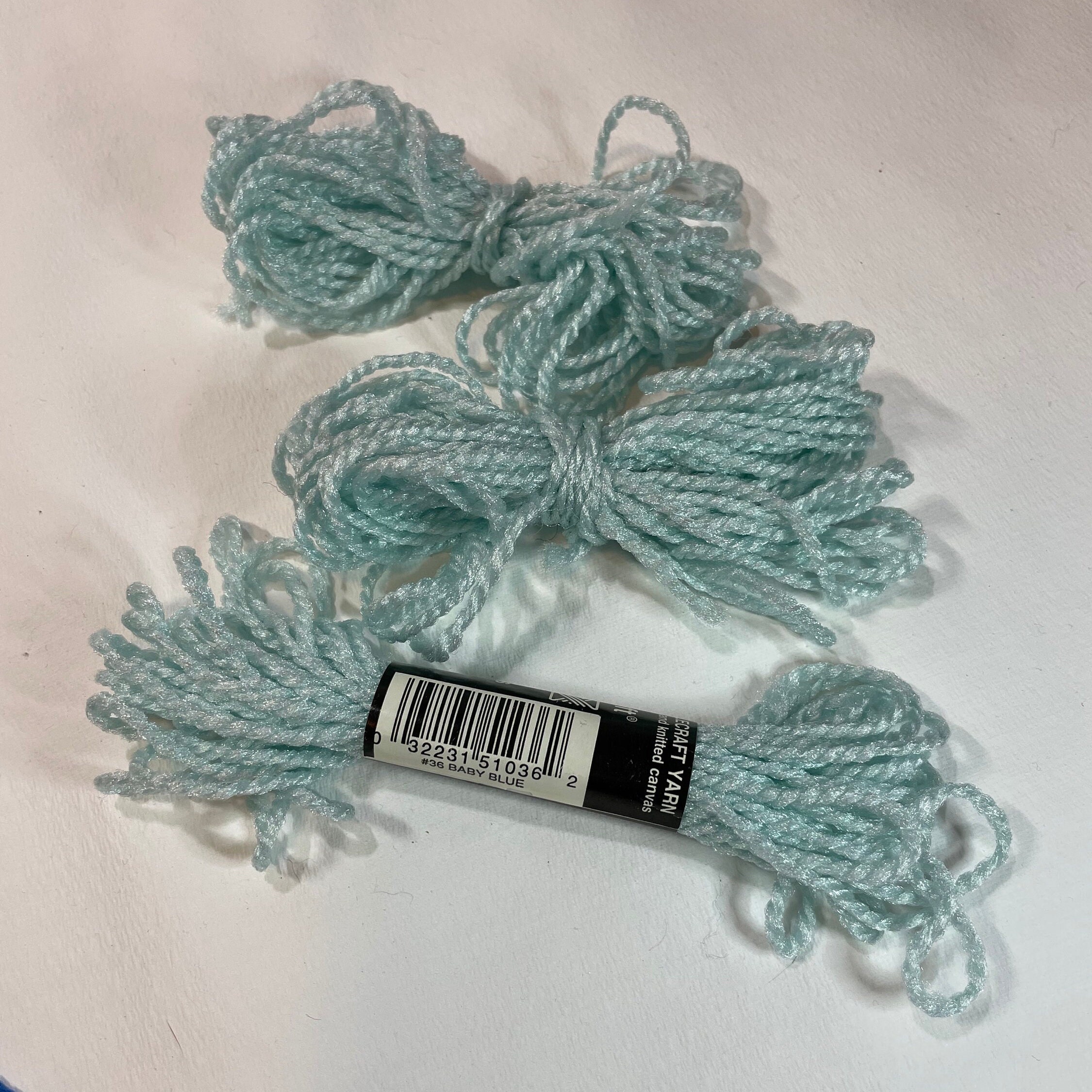 Yarn for Plastic Canvas Crafts, Embroidery, and Needlepoint Blue Yarn ...