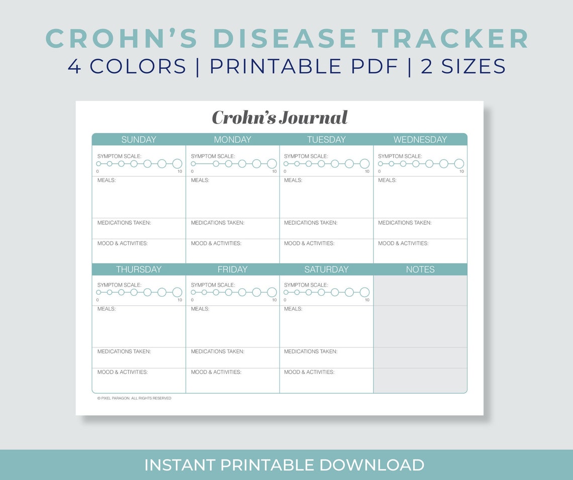 IBD Tracker Crohn's Disease Tracker Printable Instant Download Letter ...