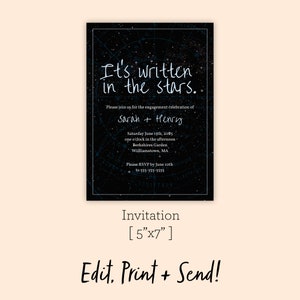It's Written in the Stars Printable Engagement Party or Wedding ...