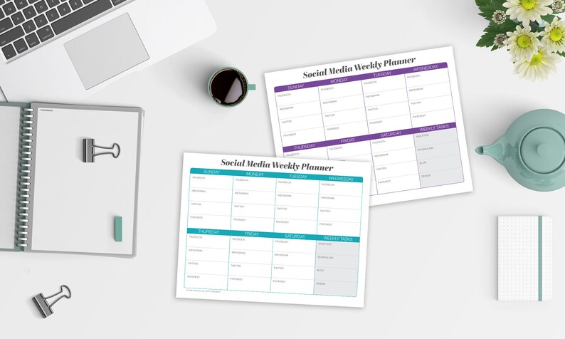 Weekly Social Media Planner | Printable Instant Download | Digital ...