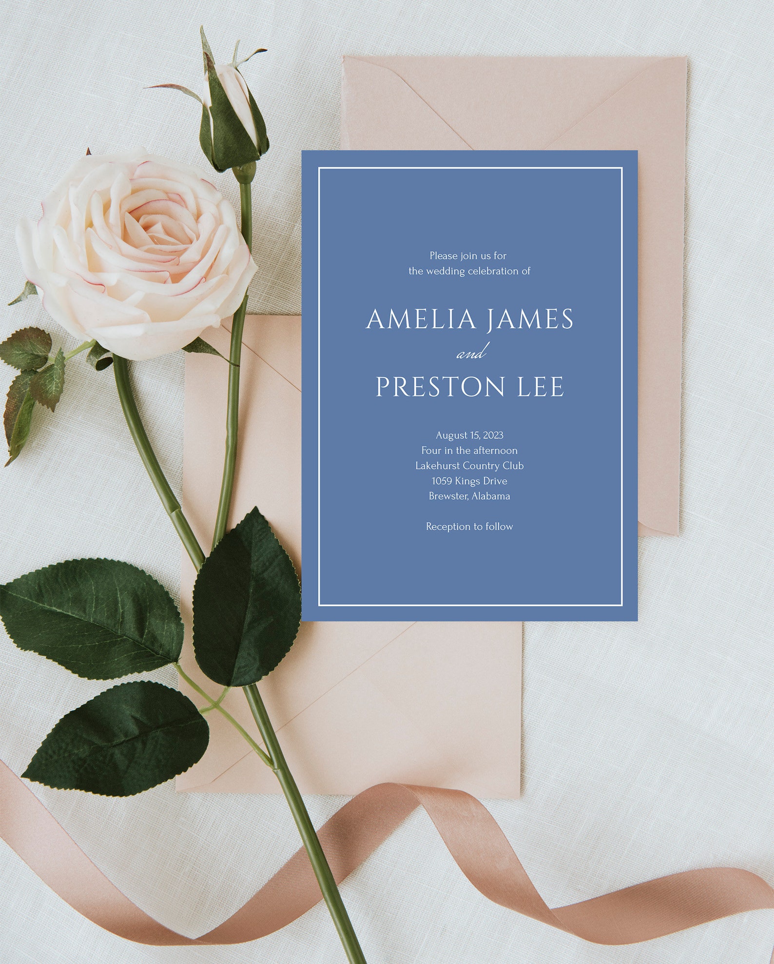 Elegant Periwinkle Wedding Invitation, Completely Editable, Printable ...