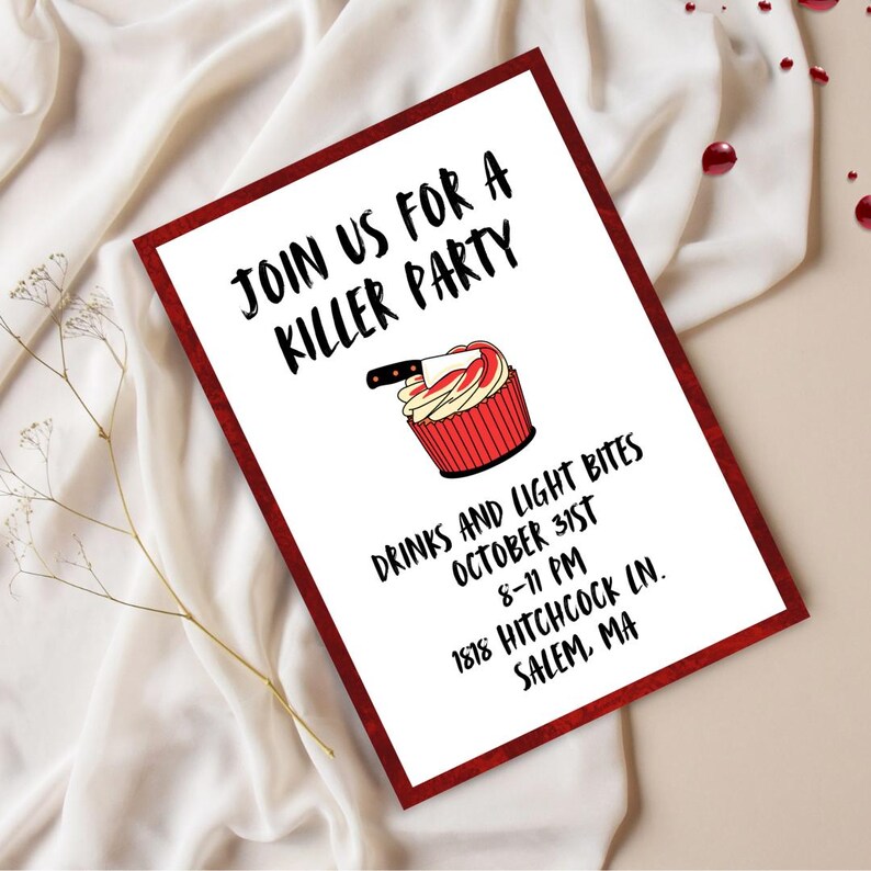 Killer Party Invitation | Customizable Spooky Halloween Themed Invite ...