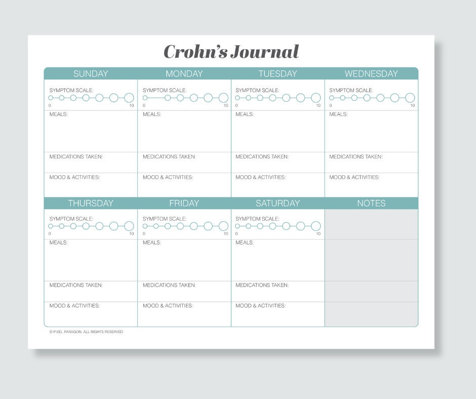 IBD Tracker Crohn's Disease Tracker Printable Instant Download Letter ...