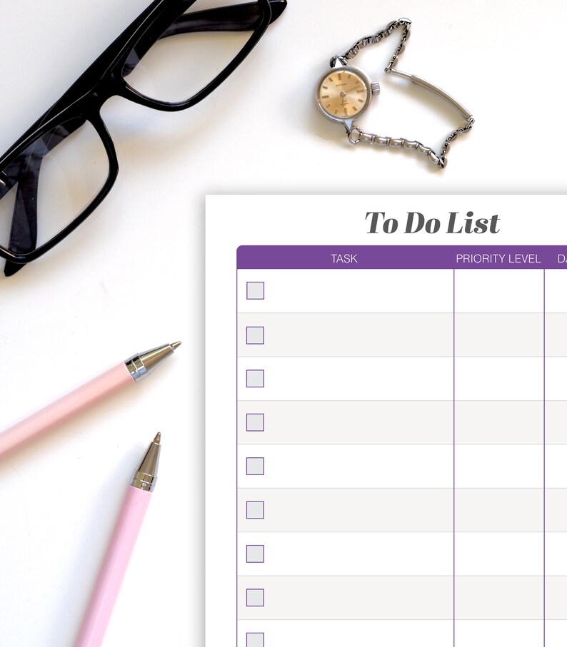 Printable to Do List: Deadline Prioritization, 4 Colors (PDF) - Etsy