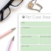 Pet Care Info Sheet | Printable Instant Download | Shopping List ...