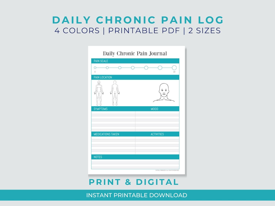Daily Chronic Pain Journal | Printable and Digital | Chronic Pain ...