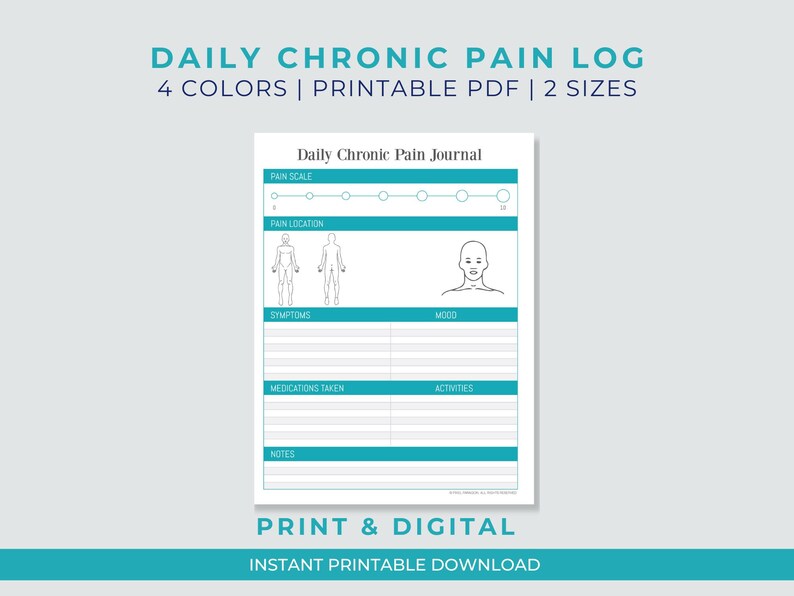 Daily Chronic Pain Journal | Printable and Digital | Chronic Pain ...