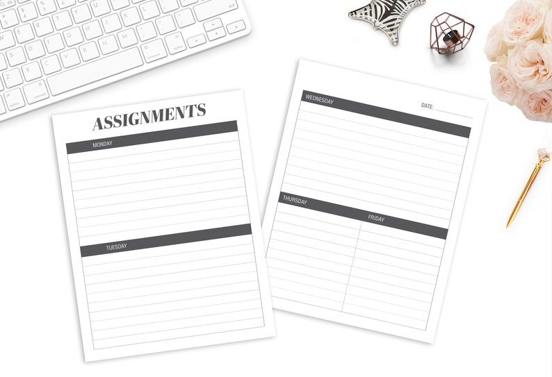 Weekly School Planner Printable Instant Download Letter A4 Size ...