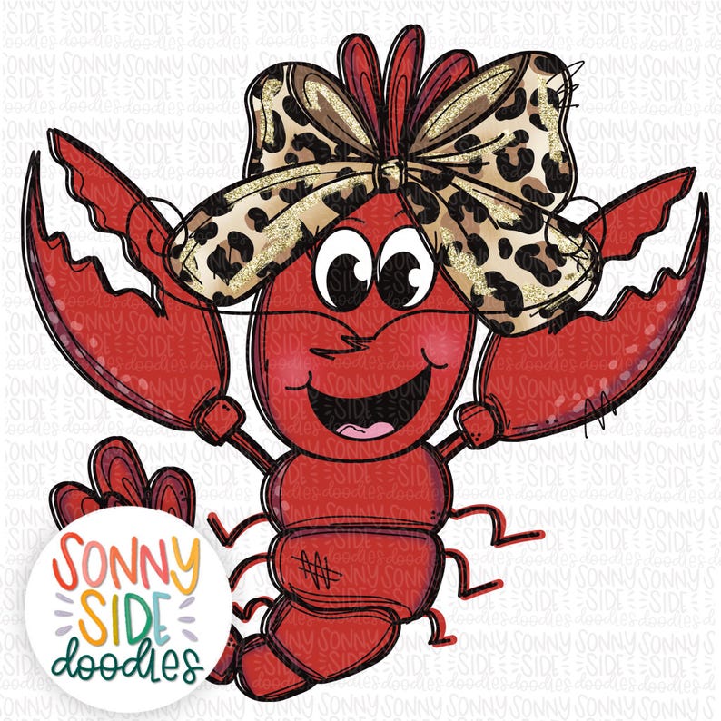 Crawfish Bow PNG Design | Hand Drawn Digital Download | Printable Art ...